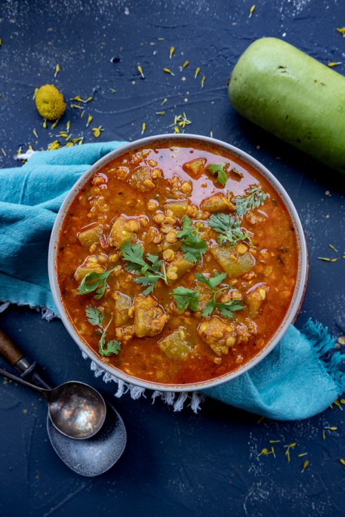 Dudhi Chana nu Shaak Recipe - Indiaphile