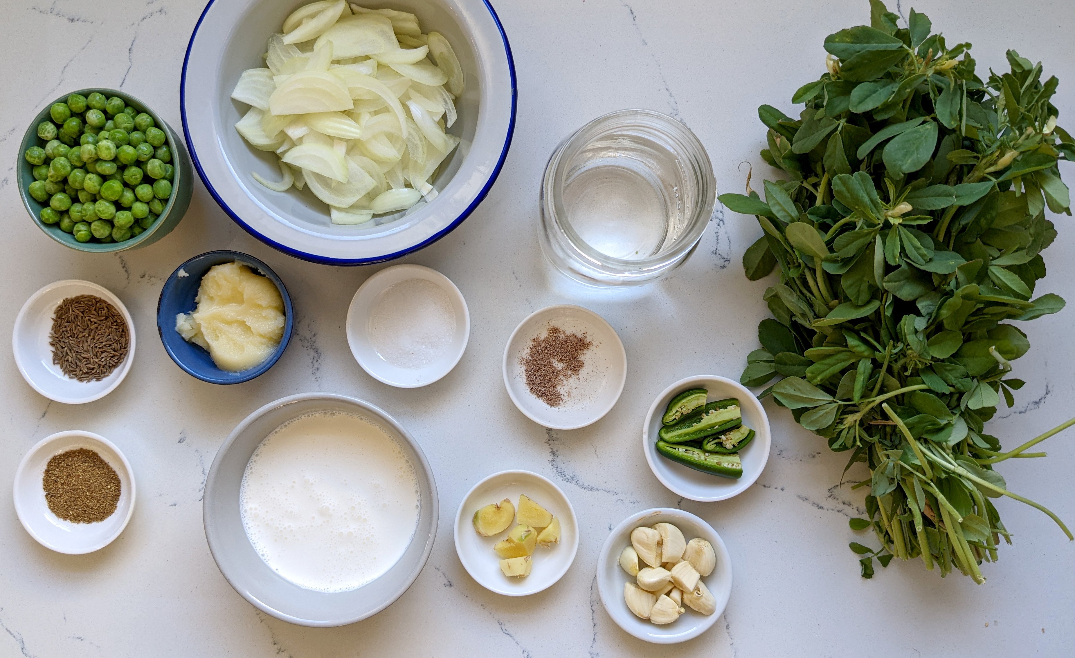 Methi Matar Malai | Fenugreek and Peas Cream Curry - Indiaphile