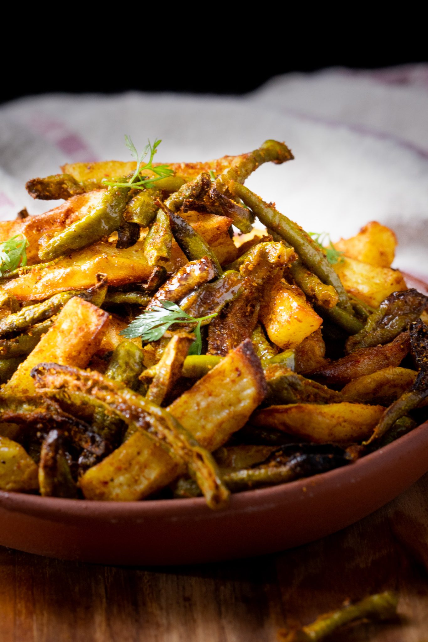 Air Fryer Tindora and Potato Fry - Indiaphile