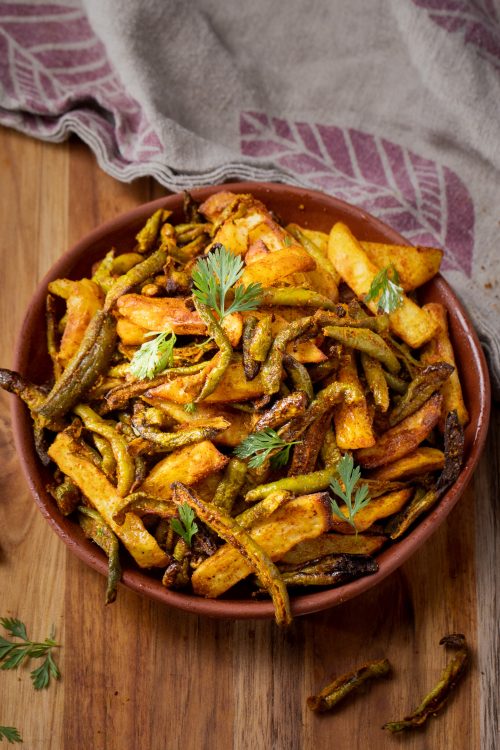 Air Fryer Tindora and Potato Fry - Indiaphile